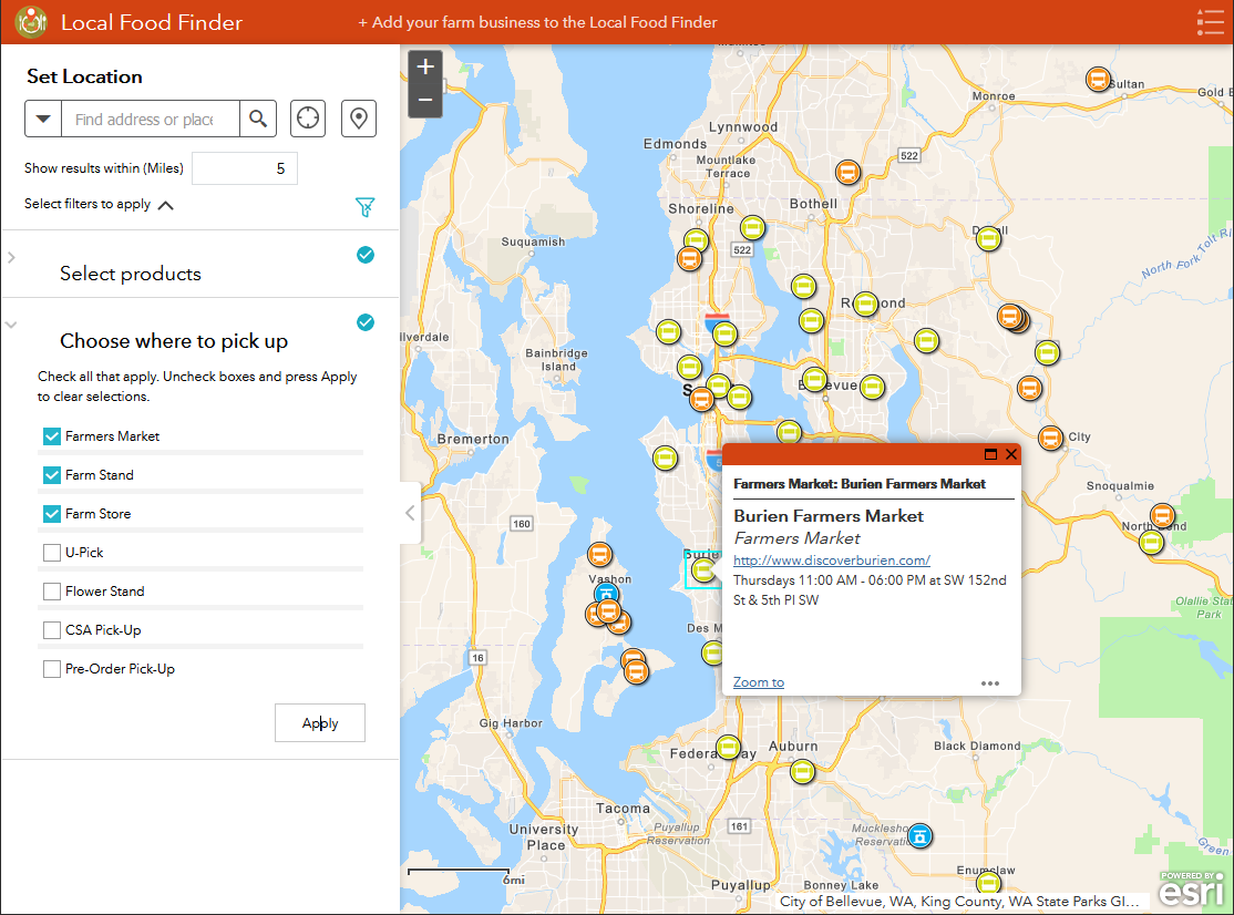 King County launches Local Food Finder | GIS & You