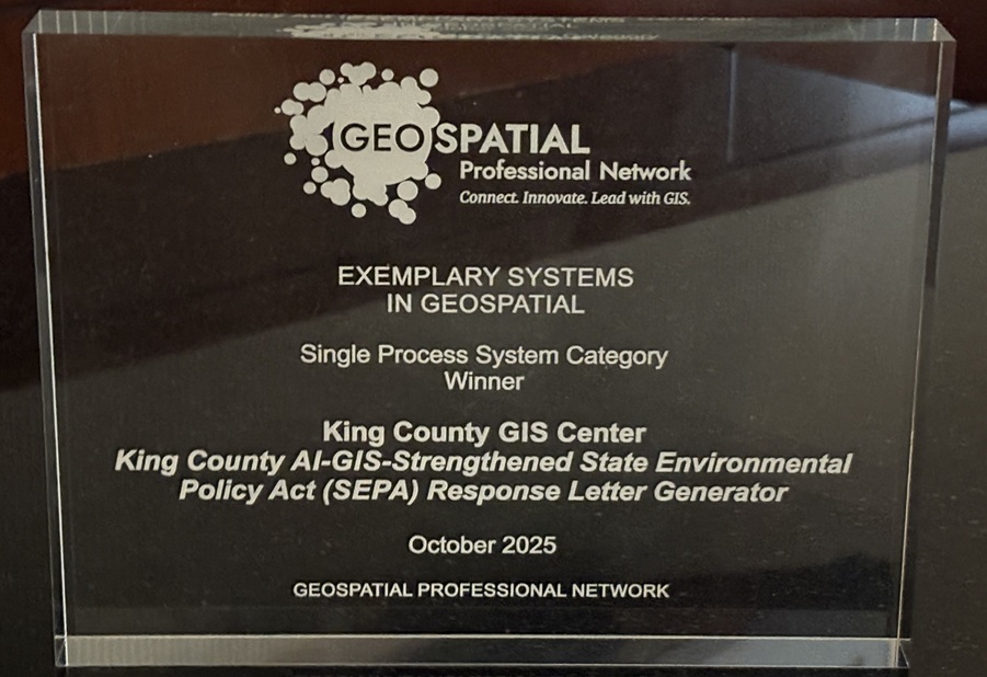 King County Wins 2025 Geospatial Professional Network Award for ...